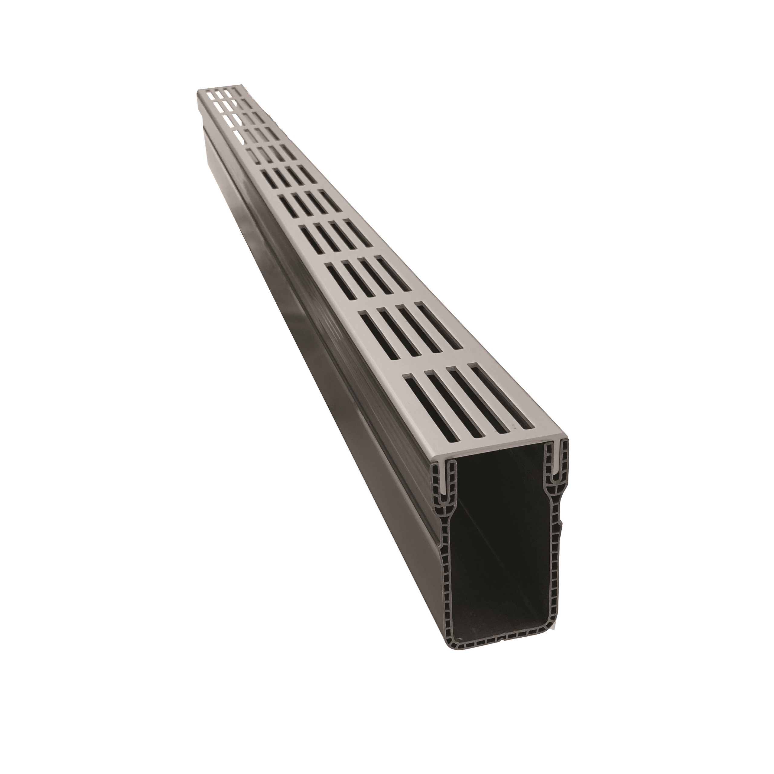 ACO Slimline goot 6,1x10x100cm met RVS designrooster | Snoei